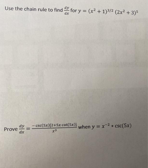 Solved Use the chain rule to find am for y = (x2 +1)3/2 (2x2 | Chegg.com