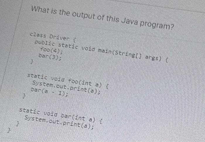 Solved PALE } 3 What is the output of this Java program? | Chegg.com