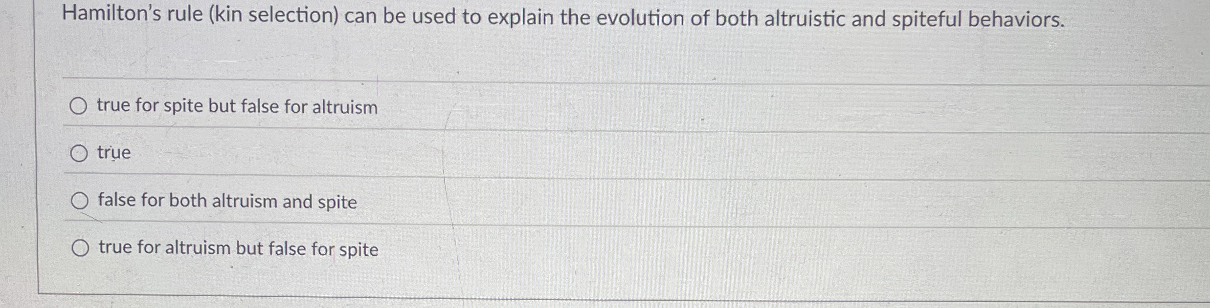 Solved Hamilton's rule (kin selection) ﻿can be used to | Chegg.com
