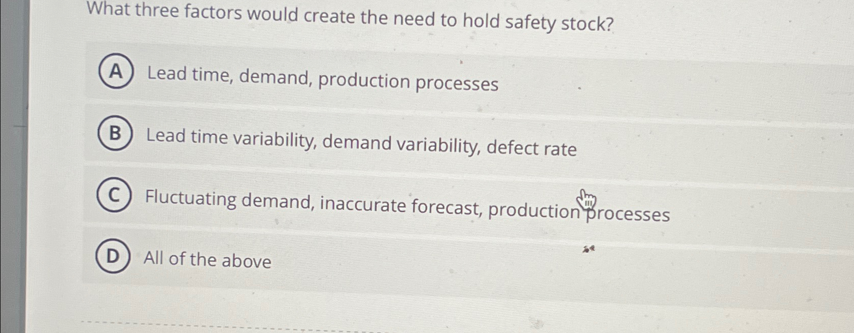 Solved What three factors would create the need to hold | Chegg.com