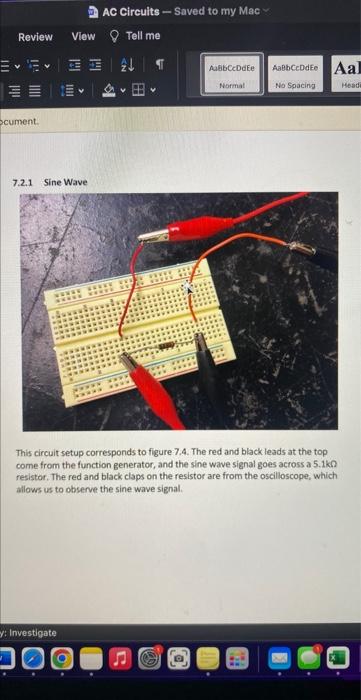 Solved 1. Set up the circuit as shown in Fig. 7.5, using the | Chegg.com