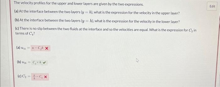 Solved Two immiscible, incompressible, viscous fluids having | Chegg.com
