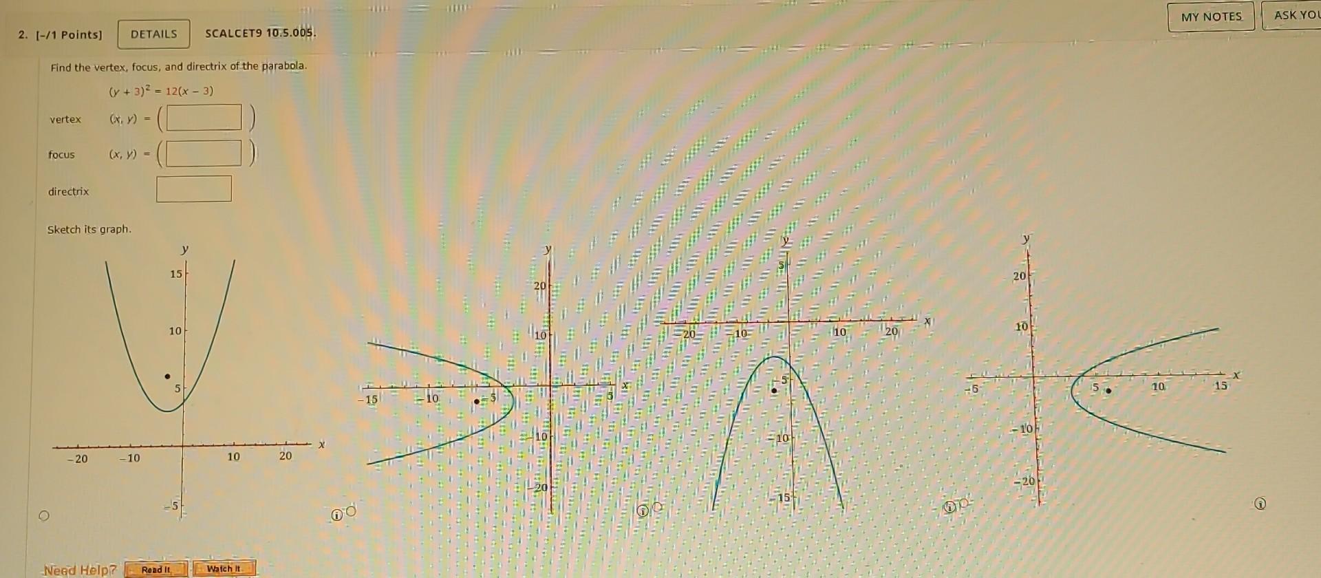 Solved Find the vertex, focus, and directrix of the | Chegg.com