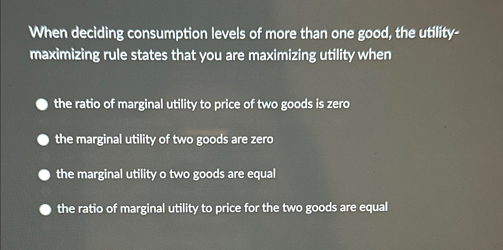 Solved When deciding consumption levels of more than one | Chegg.com
