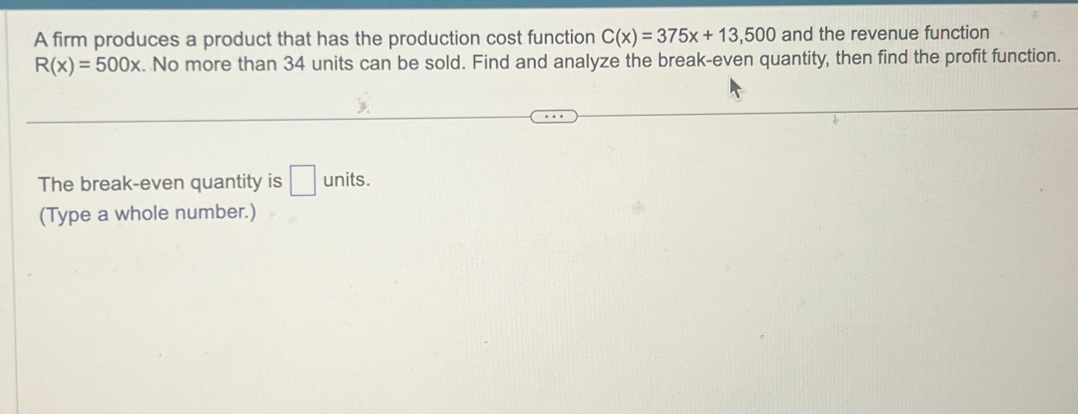 Solved A firm produces a product that has the production | Chegg.com
