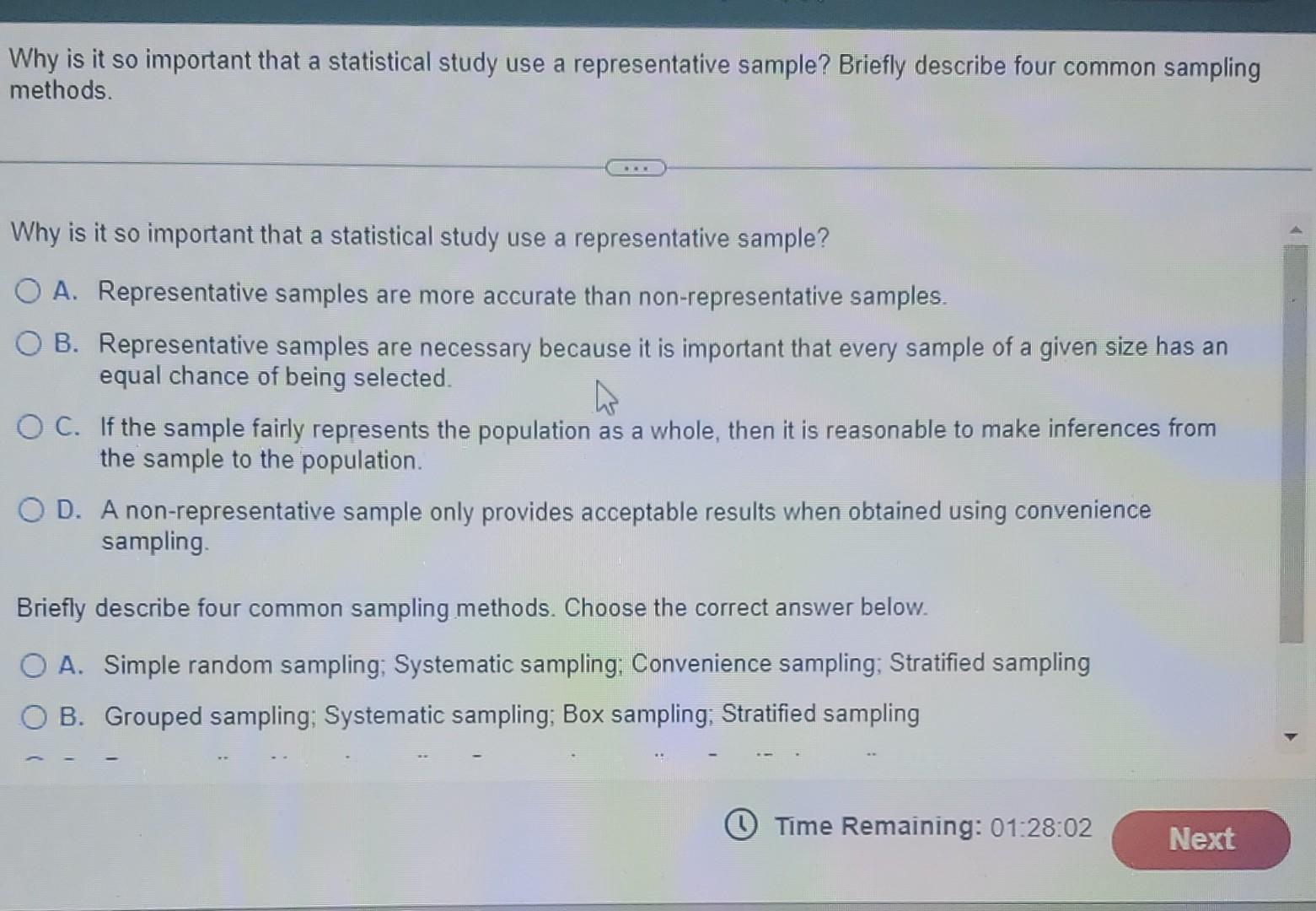 Solved Why is it so important that a statistical study use a | Chegg.com