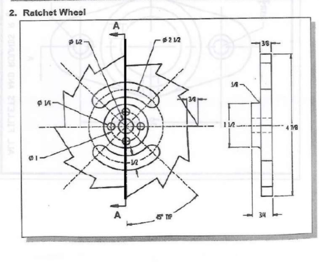 Solved Ratchet Wheel I need more information on the outside | Chegg.com