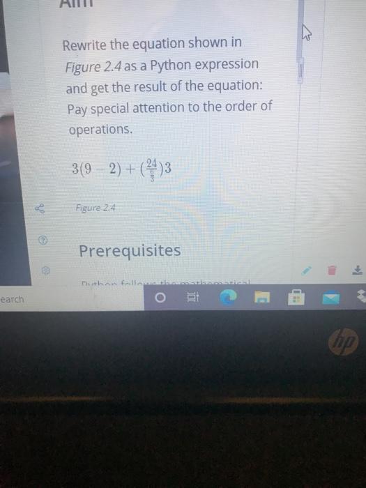 Solved Rewrite The Equation Shown In Figure 24 As A Python 