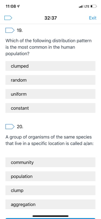 Solved 11:08 + LET 32:37 Exit 19. Which of the following | Chegg.com