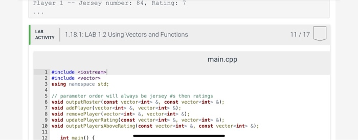 Solved This program will store roster and rating information | Chegg.com