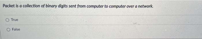 Solved Packet is a collection of binary digits sent from | Chegg.com
