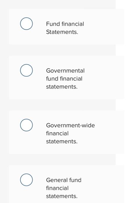Solved Which group of government financial statements | Chegg.com