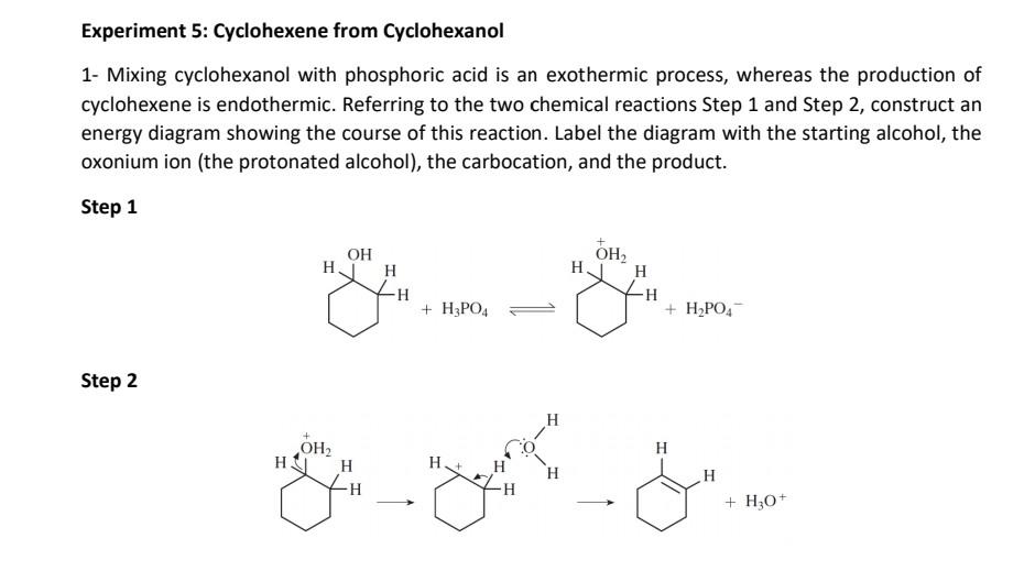 Solved Experiment 5: Cyclohexene from Cyclohexanol 1- Mixing | Chegg.com