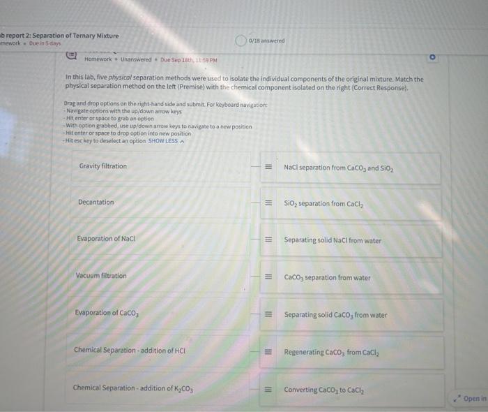 Solved in of Ternary Mixture OrI answered Homework + | Chegg.com