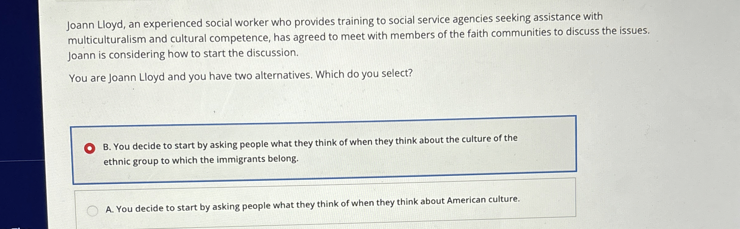 Solved Joann Lloyd, an experienced social worker who | Chegg.com