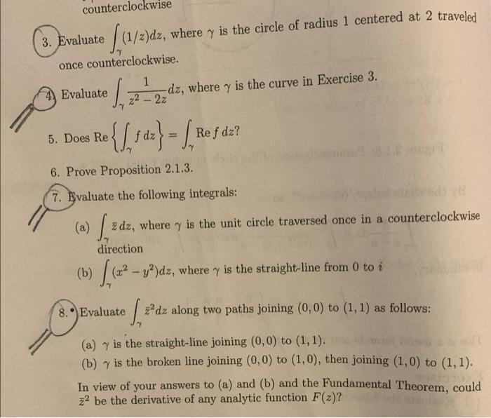 Solved counterclockwise 2 traveled |(1/2)dz, where y is the | Chegg.com