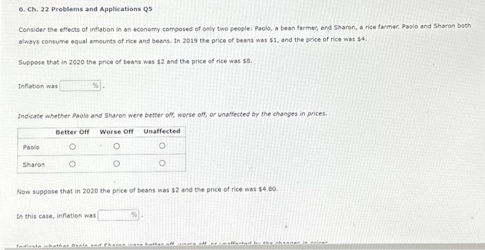 Solved 6. Ch. 22 Problems and Applications Q5 Consider the | Chegg.com