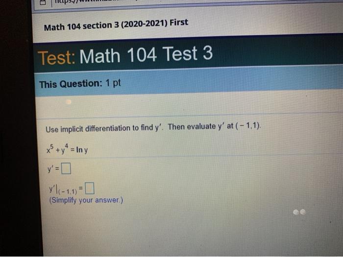 Solved Math 104 section 3 (2020-2021) First Test: Math 104 | Chegg.com