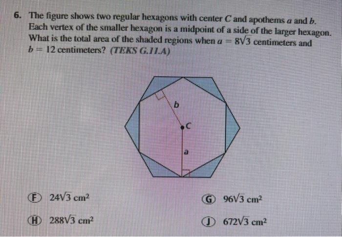 Solved 6. The figure shows two regular hexagons with center | Chegg.com