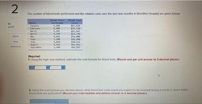 Solved The number of blood tests periormed and the related | Chegg.com
