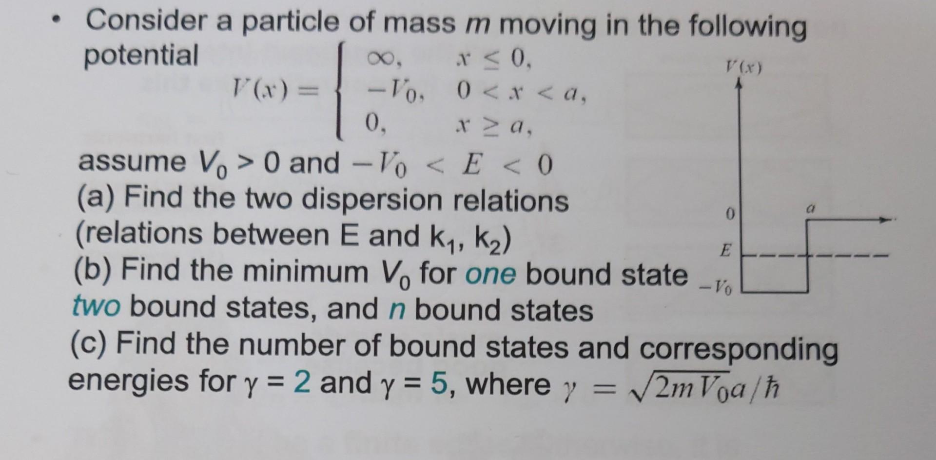 Solved - Consider a particle of mass m moving in the | Chegg.com