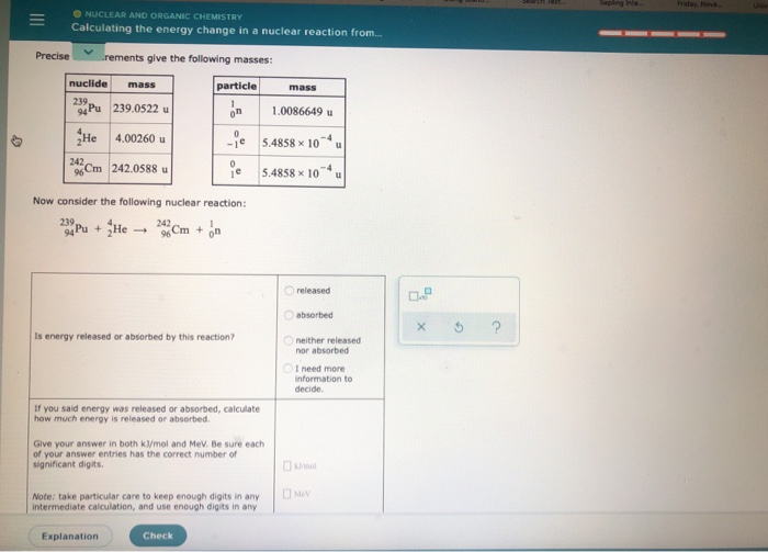 Solved - NUCLEAR AND ORGANIC CHEMISTRY Calculating the | Chegg.com