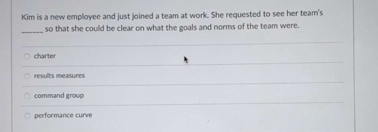 Solved Kim is a new employee and just joined a team at work. | Chegg.com