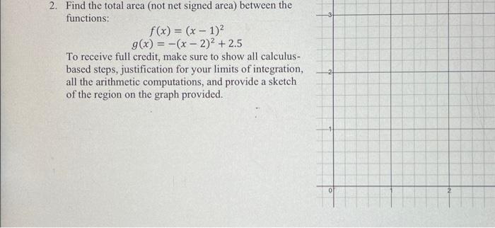 Solved 2. Find the total area (not net signed area) between | Chegg.com Solved 2. Find the total area (not net signed area) between | Chegg.com