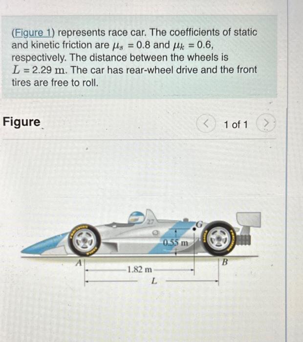 Solved Figure 1 Represents Race Car The Coefficients Of
