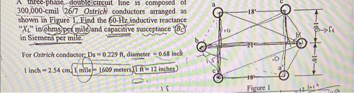 Solved A three-phase double-circuit line is composed of | Chegg.com