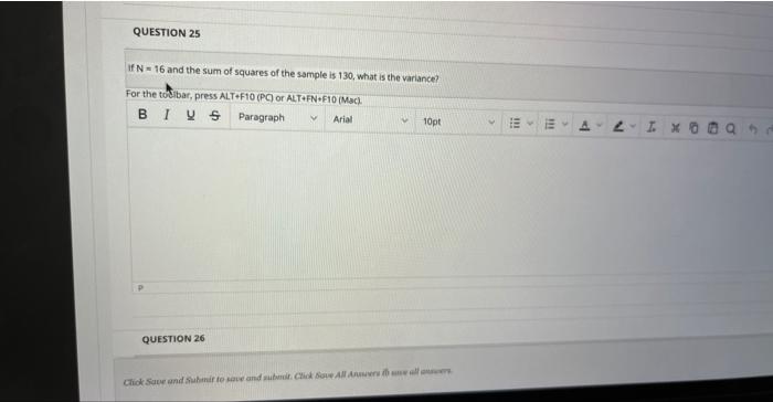 Solved If N=16 and the sum of squares of the sample is 130, | Chegg.com