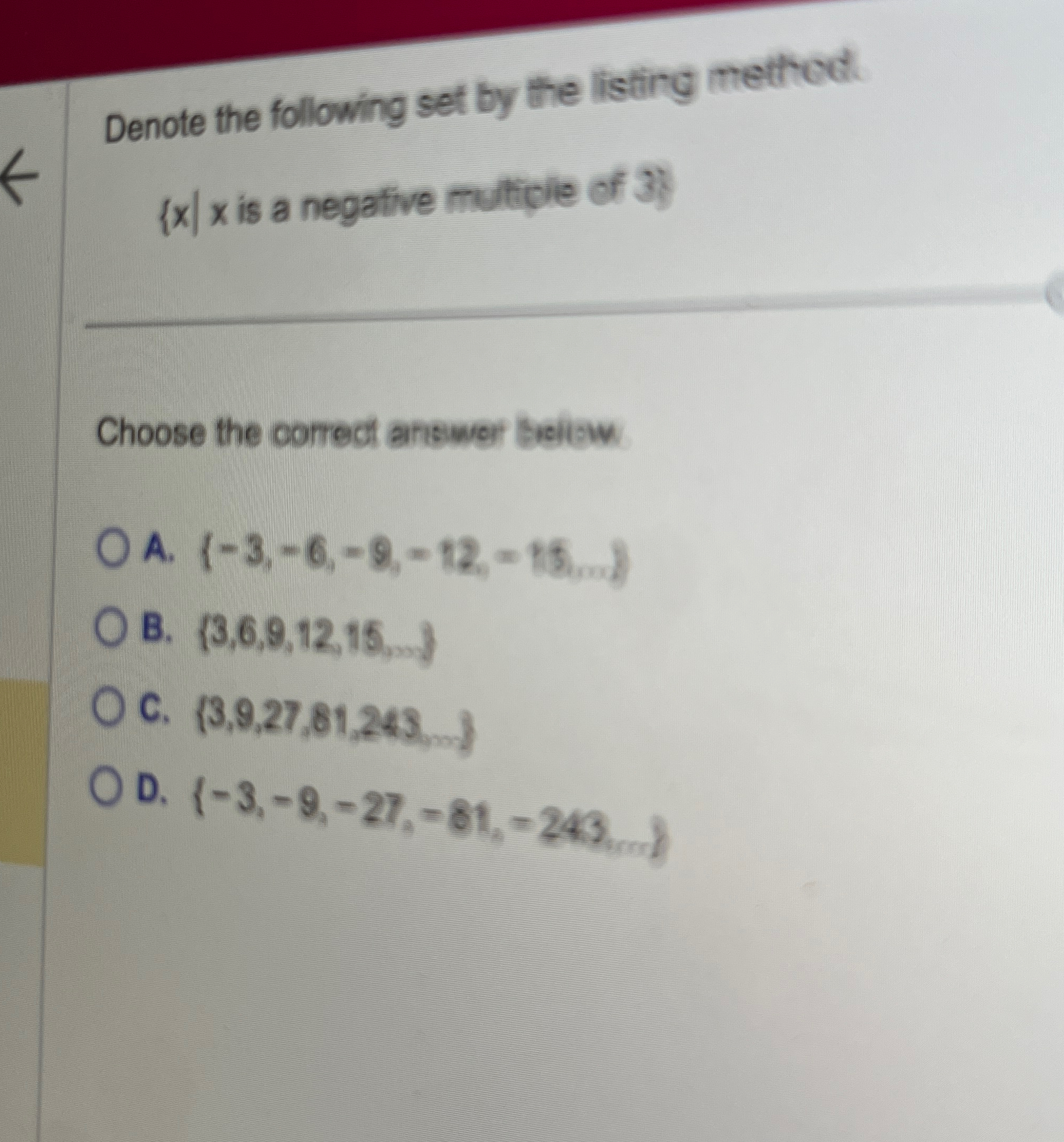 Solved Denote the following set by the listing method: ﻿is a | Chegg.com