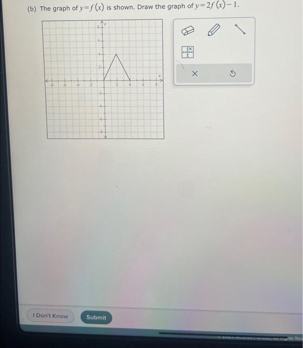 Solved (b) The graph of y=f(x) is shown. Draw the graph of | Chegg.com