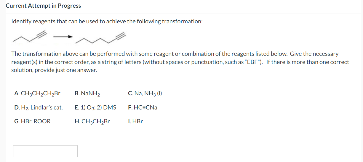 Solved Current Attempt in ProgressIdentify reagents that can | Chegg.com