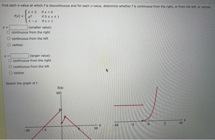 Solved Find each x-value at which f is discontinuous and for | Chegg.com