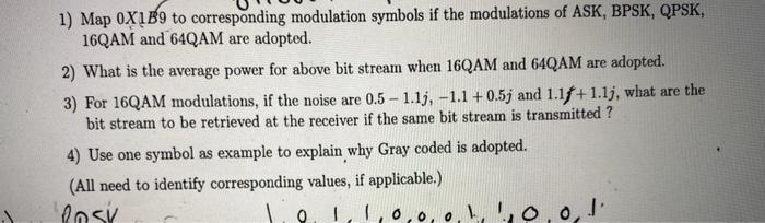 1) Map 0X1B9 to corresponding modulation symbols if | Chegg.com