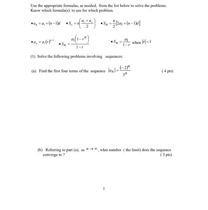 Solved Use the appropriate formulas, as needed, from the | Chegg.com