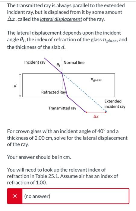 Solved When a ray is incident from air onto a rectangular | Chegg.com