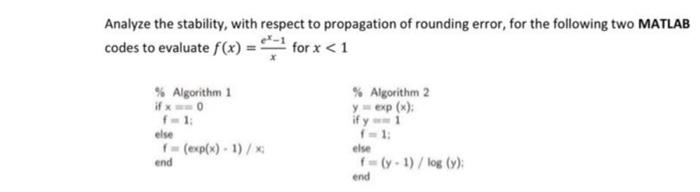 Solved Analyze the stability, with respect to propagation of | Chegg.com