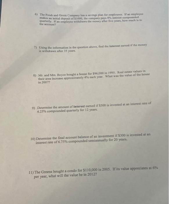 Solved Compound Interest Practice Worksheet Directions: Use | Chegg.com
