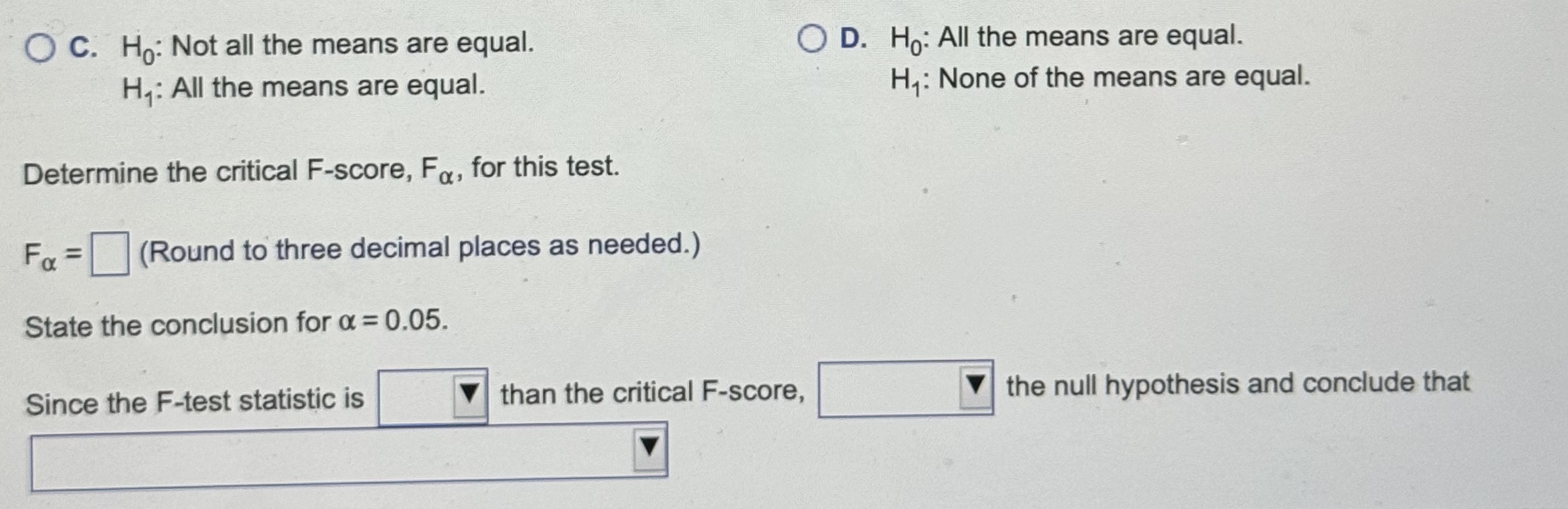 Consider the partially completed one-way ANOVA | Chegg.com