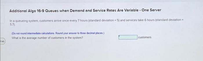 Solved Additional Algo 5-17 Multiple Flow Units Applications | Chegg.com