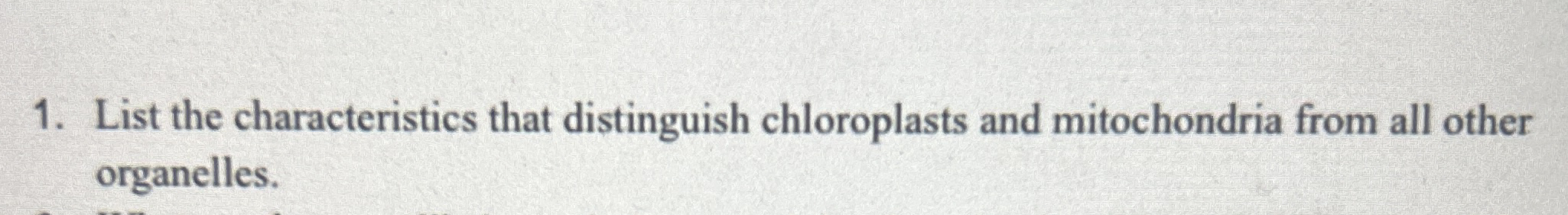 Solved List the characteristics that distinguish | Chegg.com