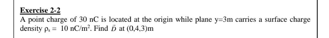 Solved Exercise 2-2 A point charge of 30nC is located at the | Chegg.com