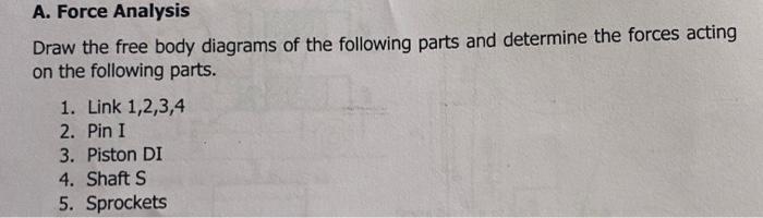 Solved FBD 1)Link 1,2,3,42)Pin I3) Piston DI4) Shaft S5) | Chegg.com