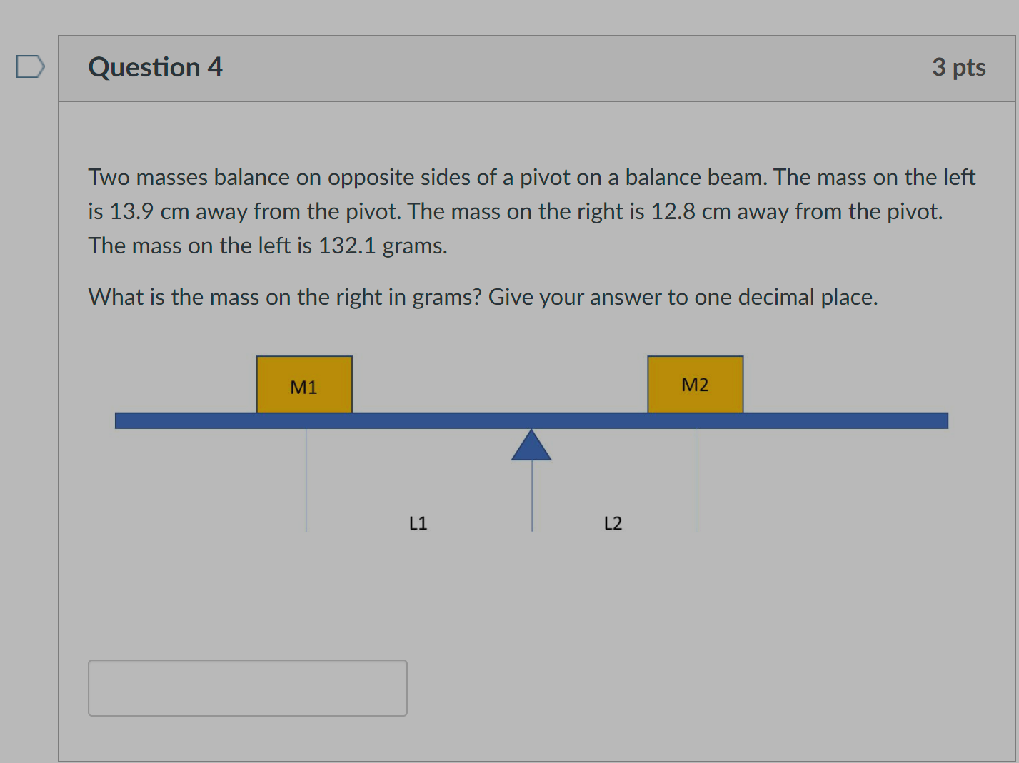 Solved Question 4Two masses balance on opposite sides of a | Chegg.com