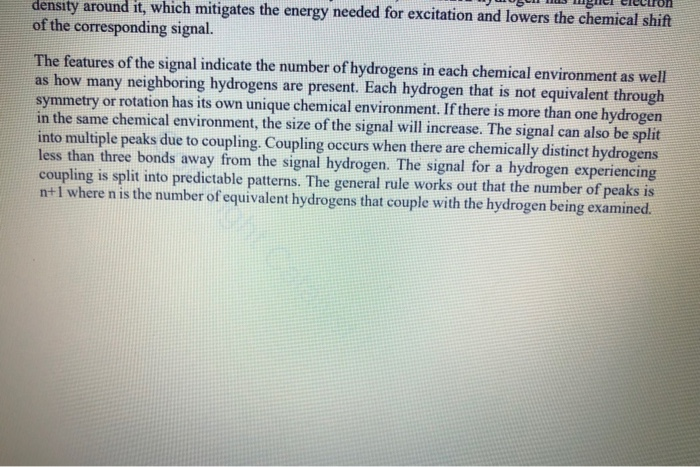 Solved Data for Experiment Twelve: NMR Spectroscopy Missing | Chegg.com