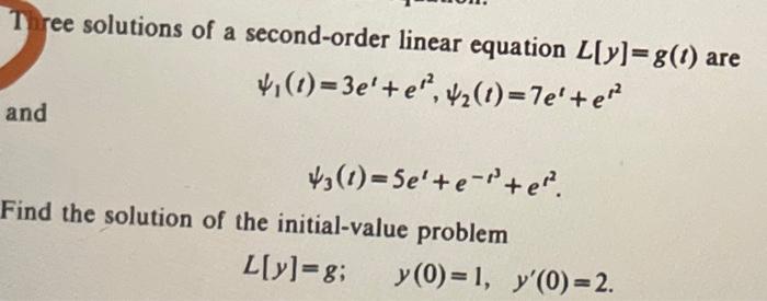 Solved 1 ree solutions of a second-order linear equation | Chegg.com