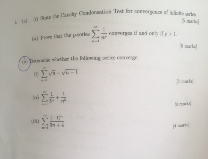 Solved Condensation Test for convergence of infinite series | Chegg.com