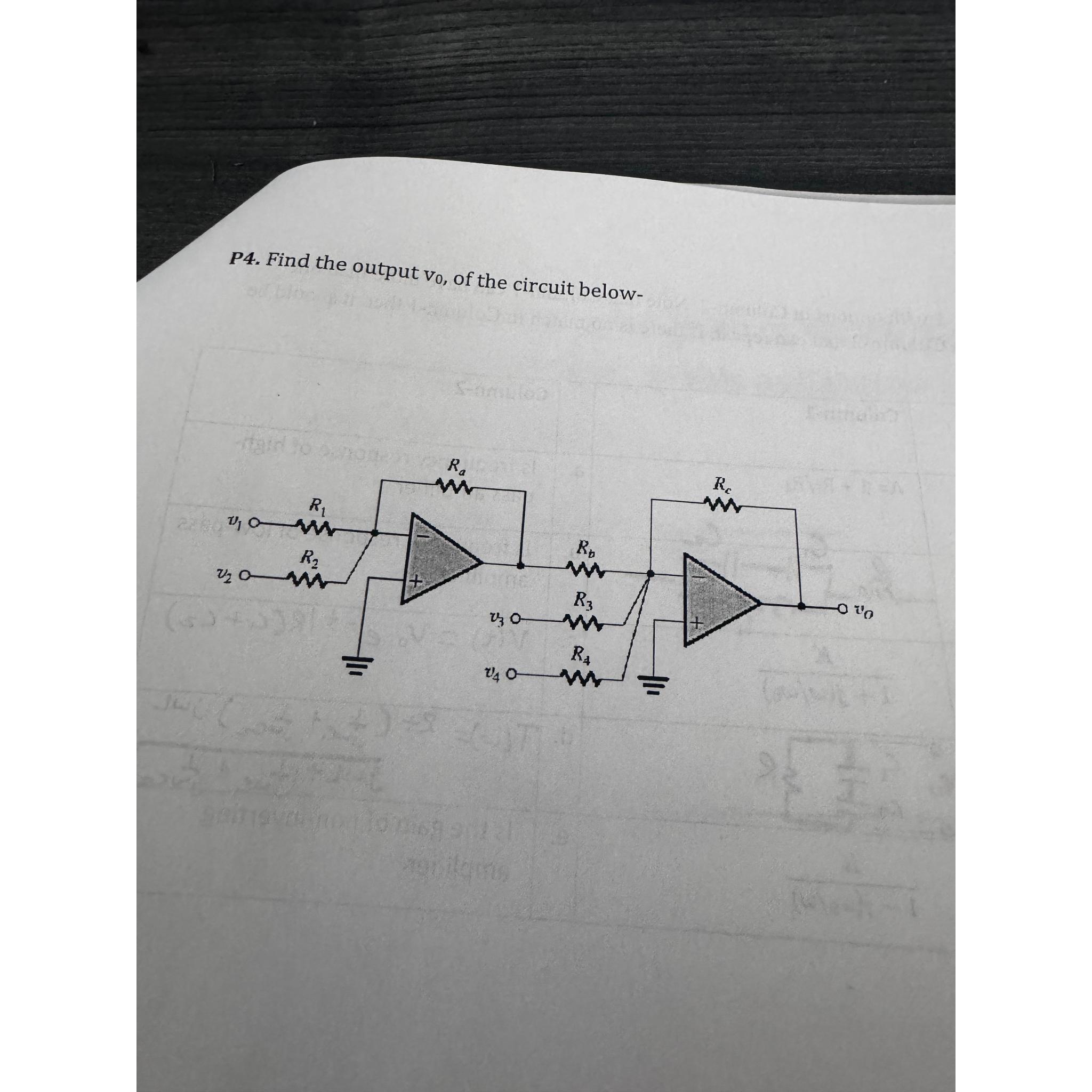 Solved P4. ﻿Find the output v0, ﻿of the circuit below- | Chegg.com